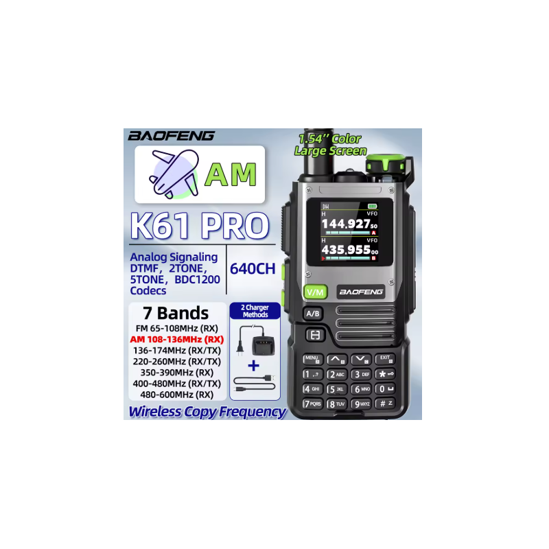 Baofeng K61 PRO: Professional Walkie-Talkie 7 Bands